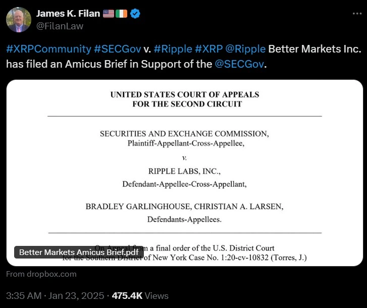 Ripple v/s SEC: Better Markets Supports SEC with Amicus Ripple v/s SEC: Better Markets Supports SEC with Amicus